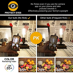 CRLight 8W Dimmable LED Edison Bulb 80W Equivalent 800LM, 3200K Soft White E26 Vintage Clear ST64 Lengthened Filament LED Bulbs, Smooth Dimming Version, 6 Pack