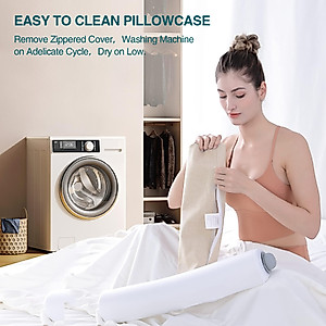 willai Cervical Neck Pillow, Adjustable Neck Roll Pillow with Inflatable Tube, Bolster Neck Pillows Support for Sleeping, Memory Foam Pillow for Neck and Shoulder Soft (22 x 3.7 x 3.9).