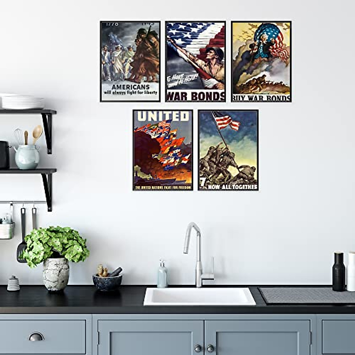 WW2 Poster WW2 Propaganda Poster WW2 Memorabilia - Set of 5 (8x10") Military Posters WW2 Posters WW2 Wall Art Army Poster, World War 2 Poster Propaganda Posters WW2 Wall Decor WWII Posters - Unframed