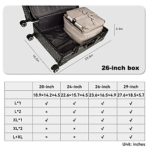 TABITORA Portable Hanging Travel Shelves Bag Packing Cube Organizer Suitcase Storage Large Capacity Beige L+XL