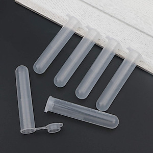 10ml Centrifuge Tubes Clear Plastic Vials EP Lab Centrifuge Vials 50pcs, Small Vial Liquid Test Sample Tube Storage Container with Snap Caps Lids