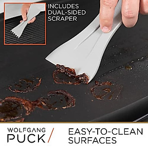 Wolfgang Puck XL Reversible Grill Griddle, Oversized Removable Cooking Plate, Nonstick Coating, Dishwasher Safe, Heats Up to 400ºF, Stay Cool Handles