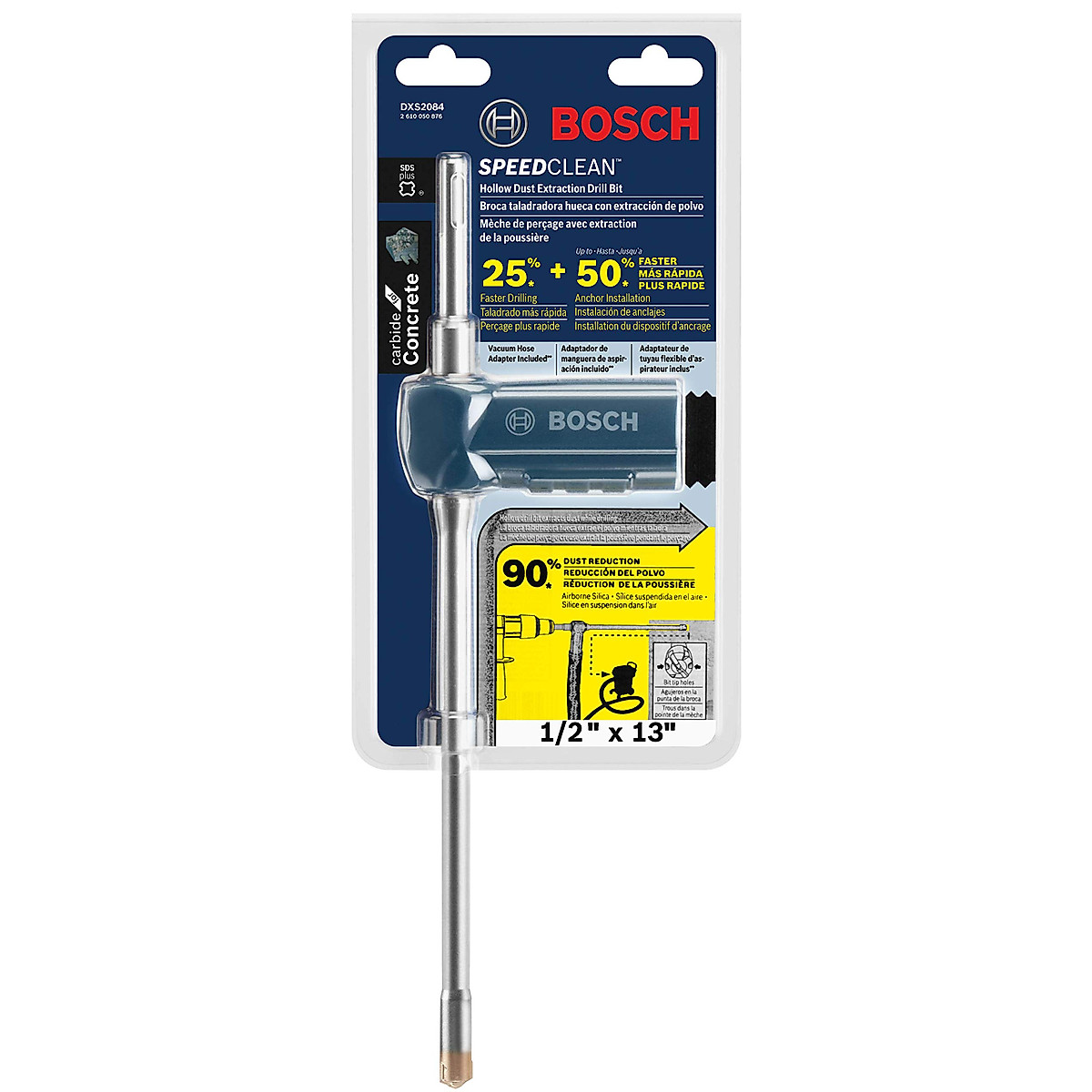 BOSCH DXS2084 1/2 In. x 13 In. SDS-plus Speed Clean Dust Extraction Bit