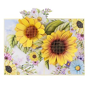 TRUANCE Pop Up Greeting Card Sunflowers- 3D Cards For Birthday, Anniversary, Mothers Day, Thank You Cards, Card for Mom, Congratulation Card, Love Card, All Occasion