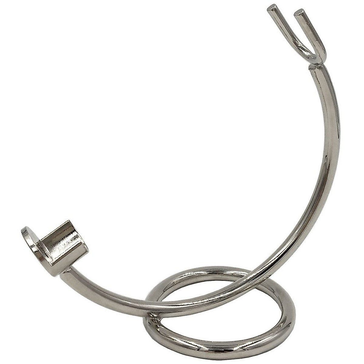 Curved Chrome Razor Stand for Straight, Shavette & Cartridge Razors - for All Razors with Handle Lengths of 100 mm or More