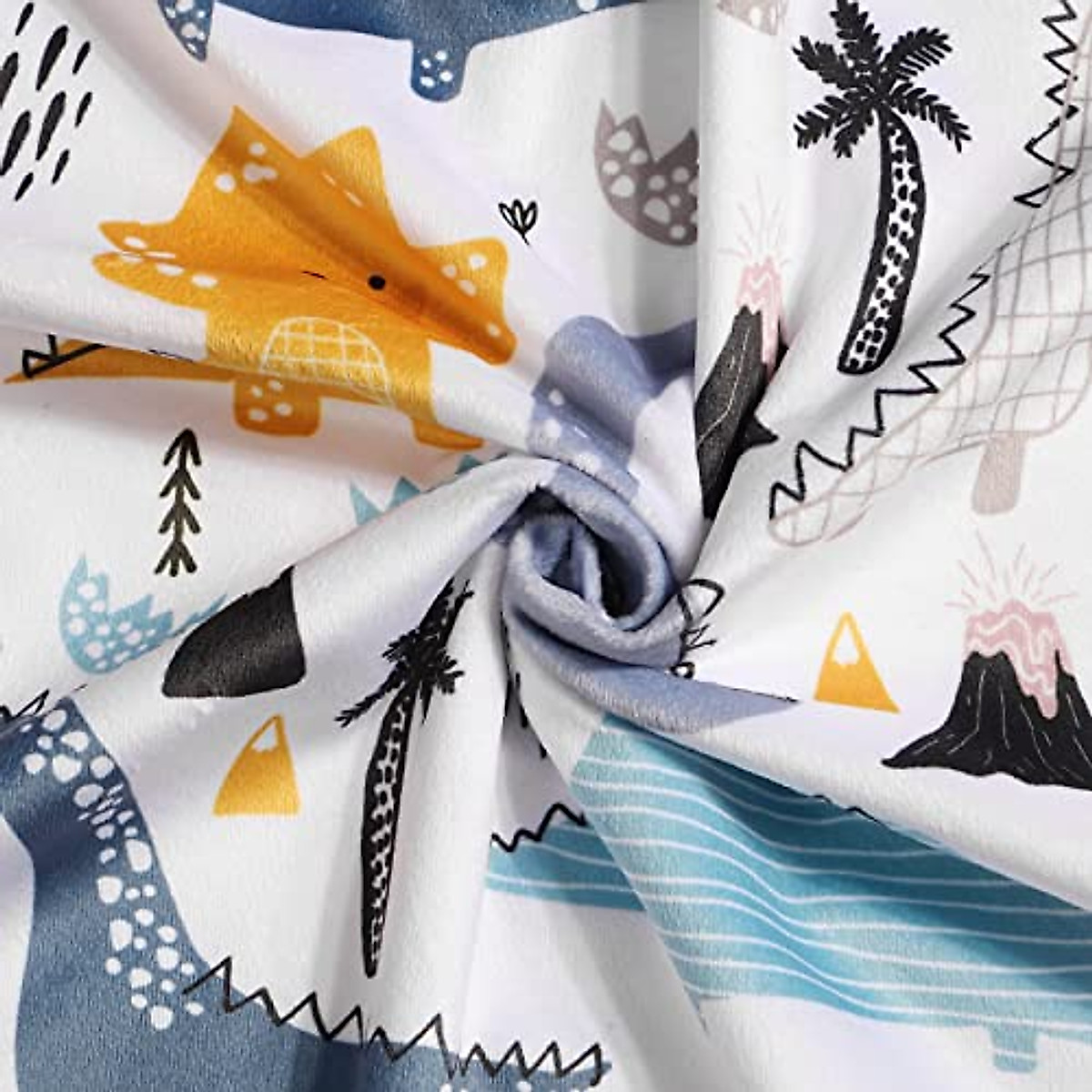 Donsonny Baby Blanket for Boys Girls Soft Minky with Double Layer Dotted Backing, Color Dinosaurs Printed 30 x 40 Inch Receiving Blanket