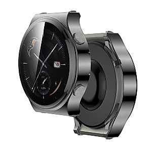 Screen Protector Case Compatible with Huawei Watch GT 2 Pro 2020, TenCloud Covers Scratched Resistant Full Protective Cover for Watch GT 2 Pro (Black+Clear)