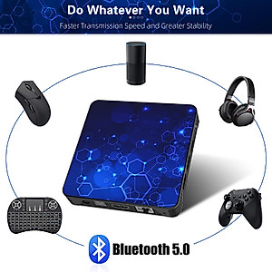 Android 12.0 TV Box, Android TV Box RK3318 Quad-Core 64bit Cortex-A53 2GB RAM 16GB ROM TV Box Support 4K 3D 2.4/5.0GHz WiFi BT5.0 10/100M Ethernet HDMI 2.0 H.265 HDR Smart TV Box