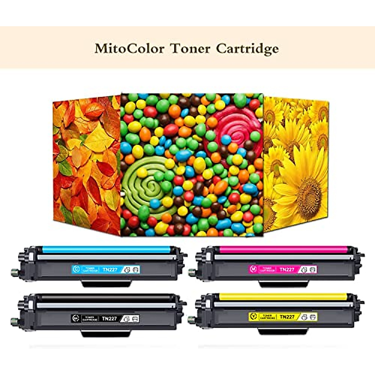 YOISNER TN227 High Yield Toner Cartridge 4 Pack: TN-227 TN 227 TN-223 TN223 Toner Replacement for HL-L3270CDW L3290CDW L3210CW L3230CDN L3230CDW MFC-L3750CDW L3770CDW L3710CW Printer (TN227BK/C/M/Y)