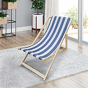XJIAOYA Hanging Chair Beach Hanging Chair Set Terrace Leisure Chair Terrace Furniture Outdoor Lounger Beach Chair Wooden Folding Adjustable Frame