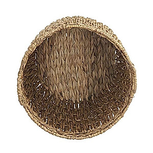 Household Essentials Tall Round Wicker Storage Basket | Brown, Water Hyacinth