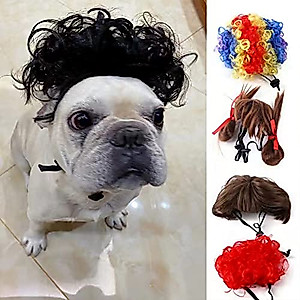Halloween Funny Pet Wigs for Dogs, Cat Wigs.Dog Birthday, Dog Cosplay, Dog Costumes, Pet Wigs. (Red Explosive Head)