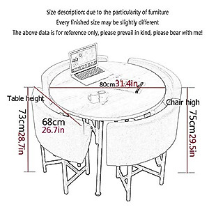 Office Reception Round Table- Conference Reception Room Coffee Table with Chair, Dining Table and Chair Combination Office Reception Table 80cm Marble Round Table Business Hotel Lounge Home Kitchen 1