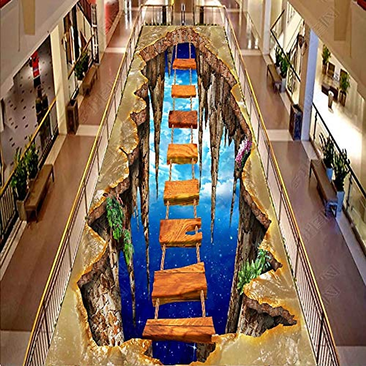 LoveHouse 3D Optical Illusion Rug for Living Room,Decorative Printing Area Rug Lotus Ocean Pattern,Large Washable Carpet Mat,Non Slip Hallway Nautical Runner Rug-F 80x200cm/31-79in