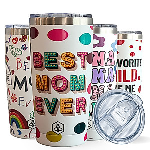 Biddlebee Gifts for Mom Travel Coffee Mug w/Slider Lid | 20oz Spill Proof Stainless Steel Insulated Cup | Mom Gifts | Mothers Day Gifts | Birthday Gifts for Mom | Mama Gifts | Best Mom Ever