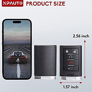 NPAUTO Key Fob Remote Replacement for Cadillac SRX ATS ELR XTS 2010 2011 2012 2013 2014 2015 Keyless Entry Remote Control Start Car Key Fobs (FCCID NBG009768T, 5-Buttons, 315 MHz)
