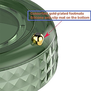 Non Skid Lazy Susan Turntable, 1 Tier Non Skid Spice Rack Turntable, 9 Inch Spinning Organizer, 360 Degree Rotating Seasoning Organizer for Kitchen, Pantry Cabinet, Refrigerator, Dark Green