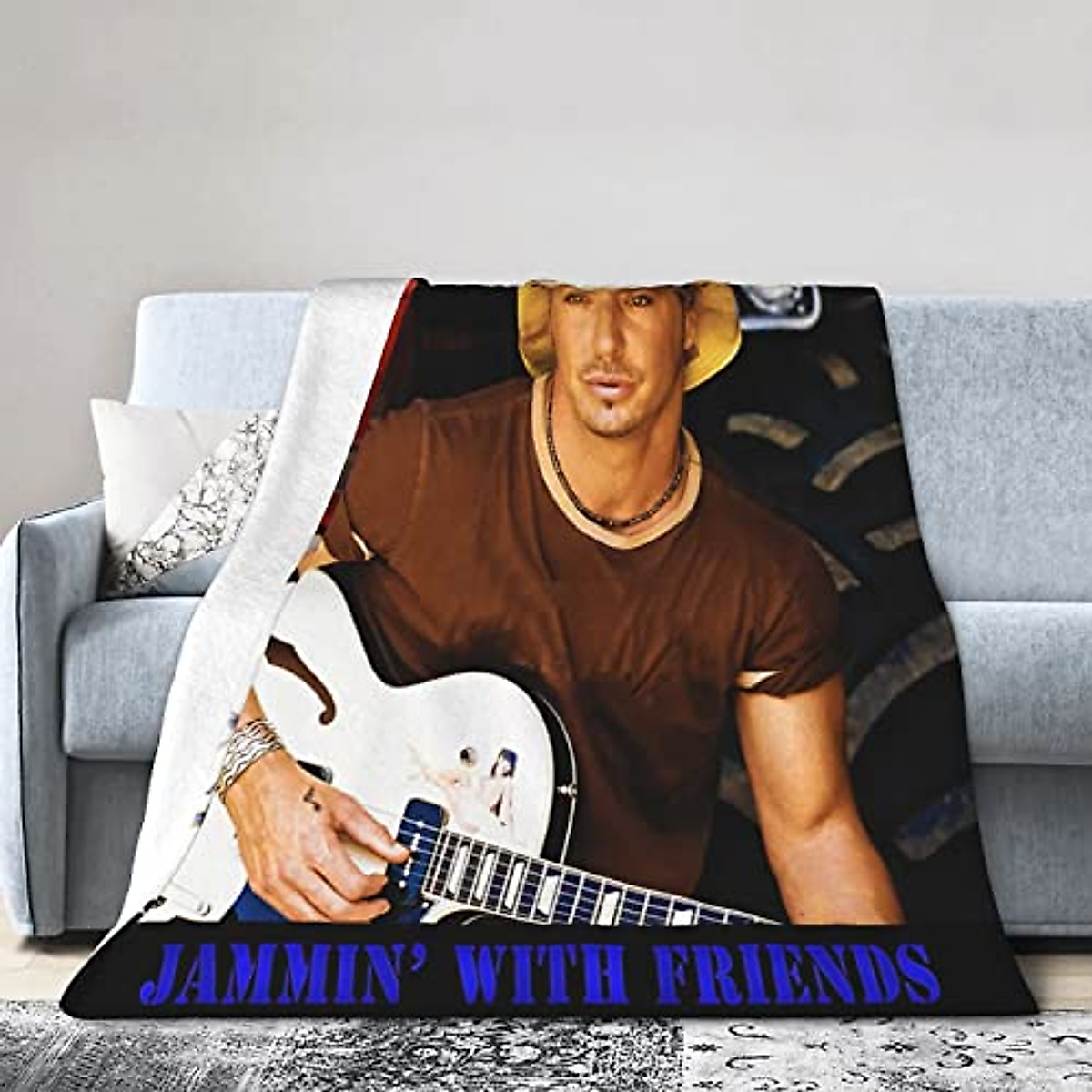 Bret Michaels Jammin' with Friends Blanket Ultra-Soft Micro Fleece Blanket for Couch Bed Car Warm Throw Blanket Suitable for All Season