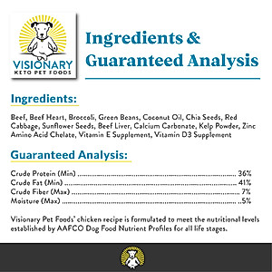 Visionary Pet Foods Beef Freeze Dried Dog Food, High Protein Treat, Low Carb and Grain Free, Made with Human Grade Ingredients for Optimal Nutrition and Digestion - Natural Beef Recipe, 3.5oz
