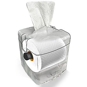 Tissuecaddy Life Hack Toilet Paper Dispenser - Money Saver Alternative to Tissue Box and Tissue Box Holder | Home, Bathroom, and More - White Marble