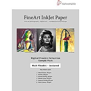 Hahnemuhle Inkjet Paper Sample Pack Matte Textured 8.5x11 In, 10 sheets