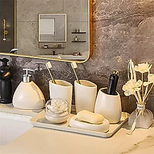 CZDYUF Bathroom Supplies Set Wedding Wash Cup Set Bathroom Five-Piece Set European Ceramic Wash