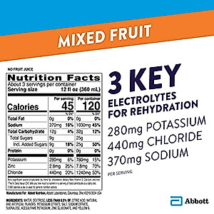 Pedialyte Electrolyte Solution, Mixed Fruit, Hydration Drink, 1 Liter
