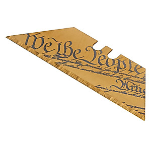NDZ Performance Steel Blade Replacement for Berkling Utility Knife, Custom Razor Blade, Double Sided Laser Engraved Designs, Gold - We The People, Single Pack