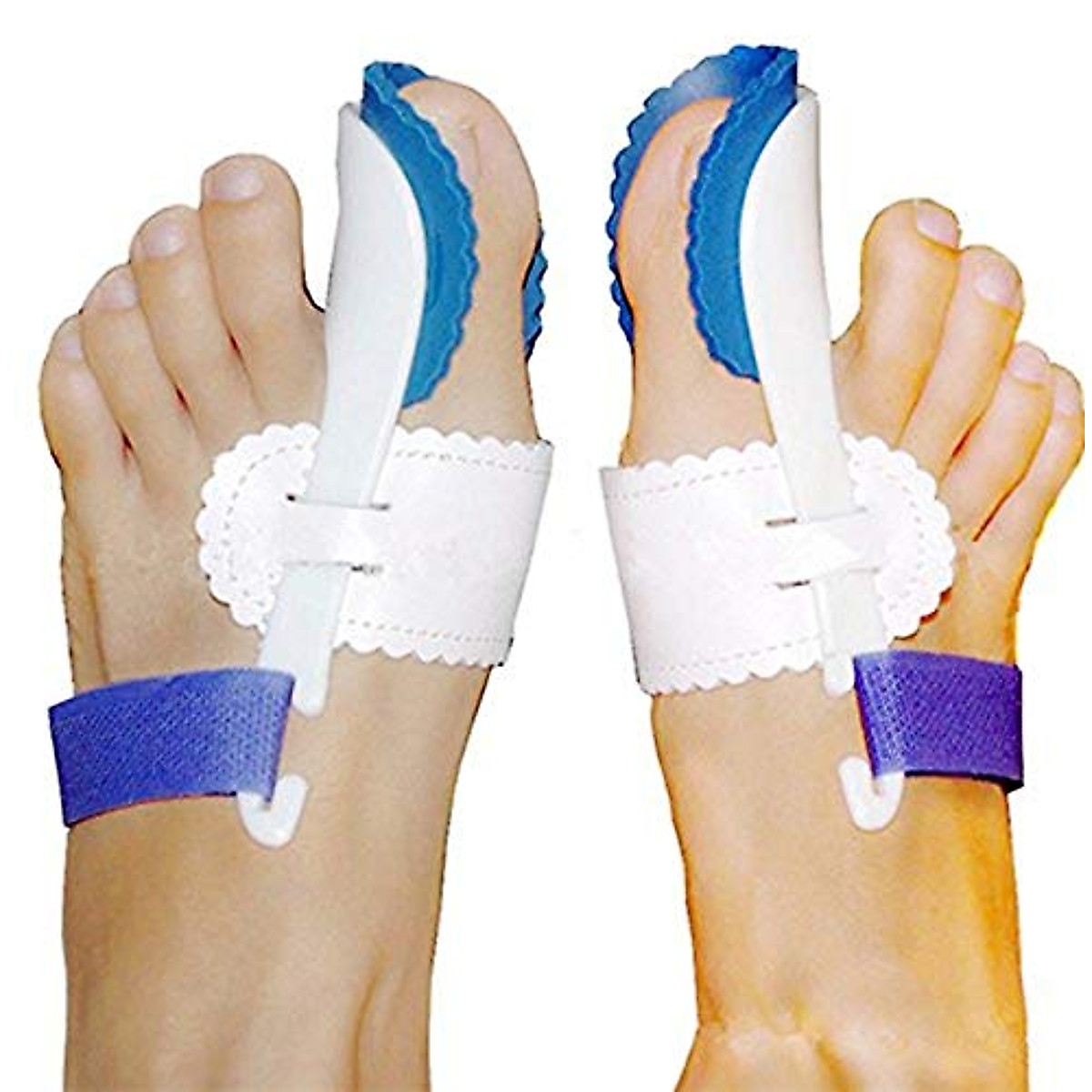 AnHua Valgus Bunion Corrector Orthotics Feet Bone Thumb Adjuster Correction Pedicure Sock Straightener Bunion Splint for Bunions For Crooked Toes Alignment Pain Relief (Style2：Blue white)