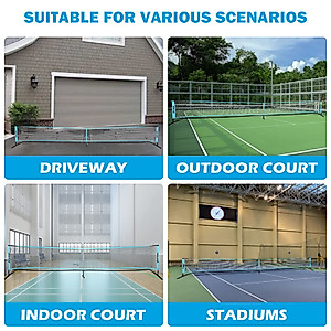 Amicoson Pickleball Set with 22FT Net, 4 Wooden Paddles, 8 Balls, 1 Carrying Bag, 1 Backpack, 2 Rolls of Court Tape & 1 Measuring Tape