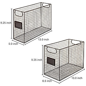 MyGift Mesh Wire Metal Magazine Document Rack with Chalkboard Label Holder, 2-Piece Set (Large and Medium)