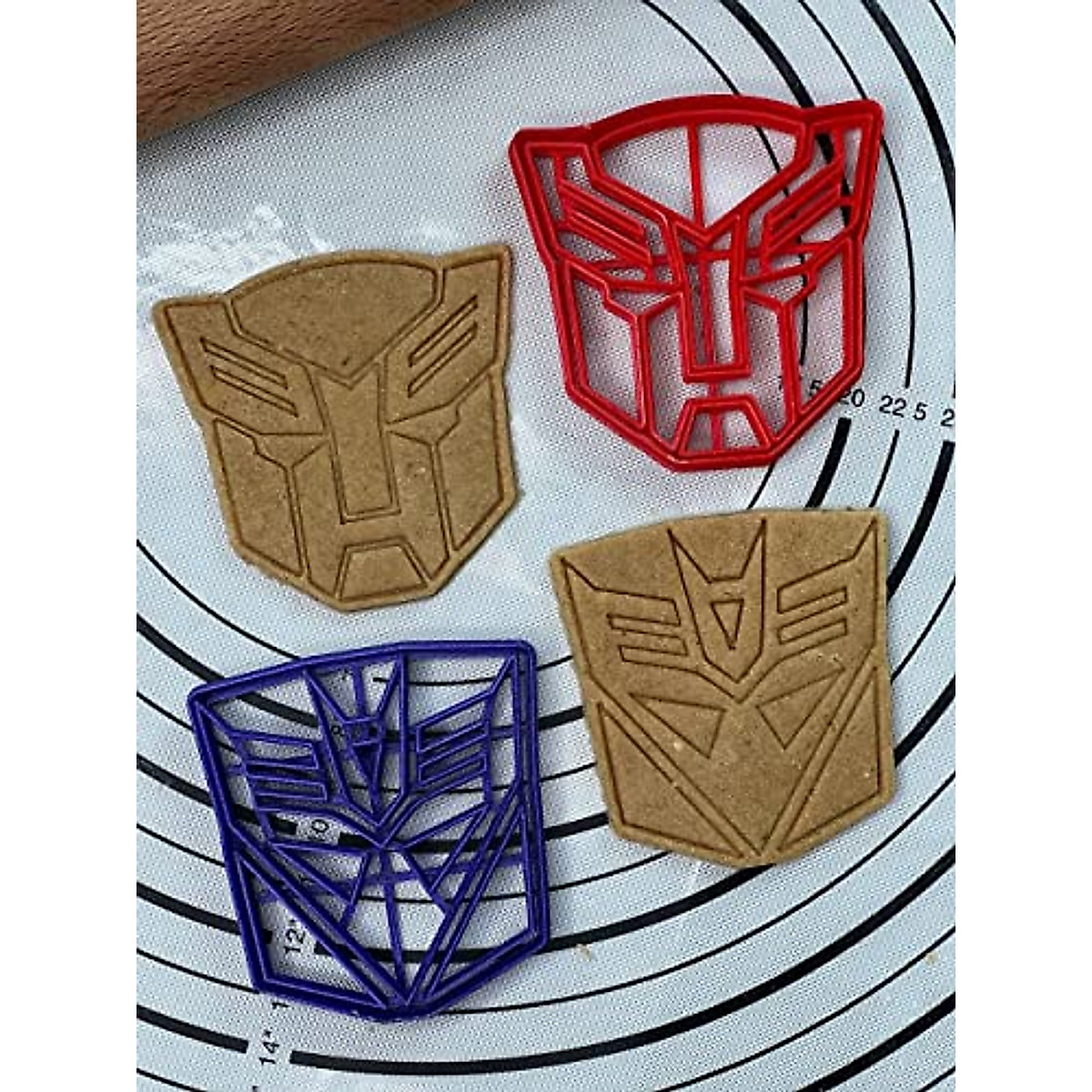 Set of 2 Autobots Decepticons Logo Cookie Cutters & Molds 3.5” inches Produced by 3D Kitchen Art