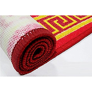 HUAHOO Islamic Prayer Rug Thick Muslim Pray Rug Islam Traditional Design Nylon Prayer Carpet with Non-Slip Latex Bottom for Kids Man Women Prayer Room (Style1, Blue)