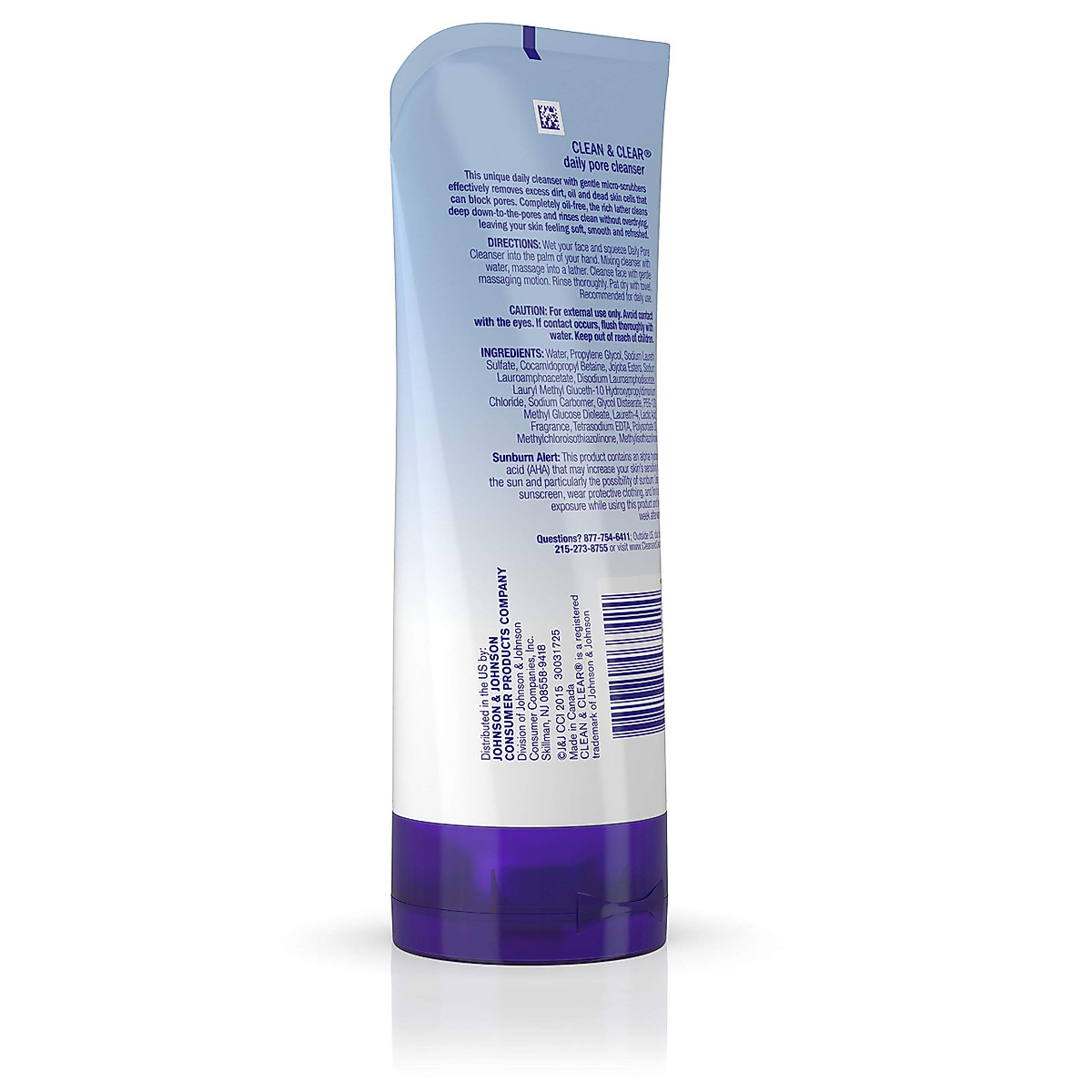 Clean & Clear Daily Pore Face Cleanser, Oil-Free Acne Face Wash for Normal, Oily & Combination Skin, 5.5 oz