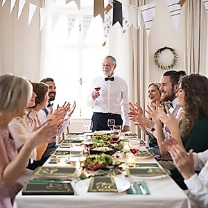 Geyoga 200 Pcs Anniversary Cocktail Napkins Guest Napkins Birthday Decoration Gold Foil Black Napkin Men Women Disposable Paper Napkins Pack for Wedding Party Supplies (50th Birthday)