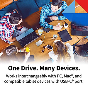 Toshiba Canvio Flex 1TB Portable External Hard Drive USB-C USB 3.0, Silver for PC, Mac, & Tablet - HDTX110XSCAA