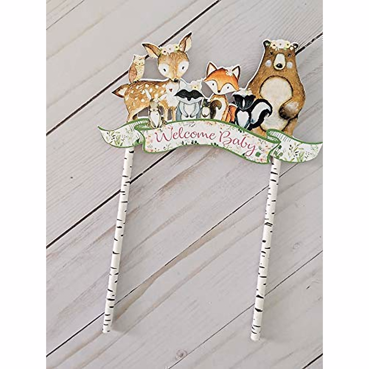 Woodland Baby Shower Cake Topper, Woodland Welcome Baby Topper, Woodland Animals, Baby Shower Decoration