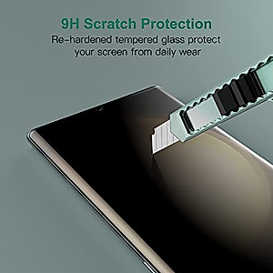 Gatatol [2 Pack for Galaxy S23 Ultra Screen Protector Privacy [Support Fingerprint & S Pen] 2X 3D Curved Anti-Spy Tempered Glass for Samsung S23 Ultra 5G