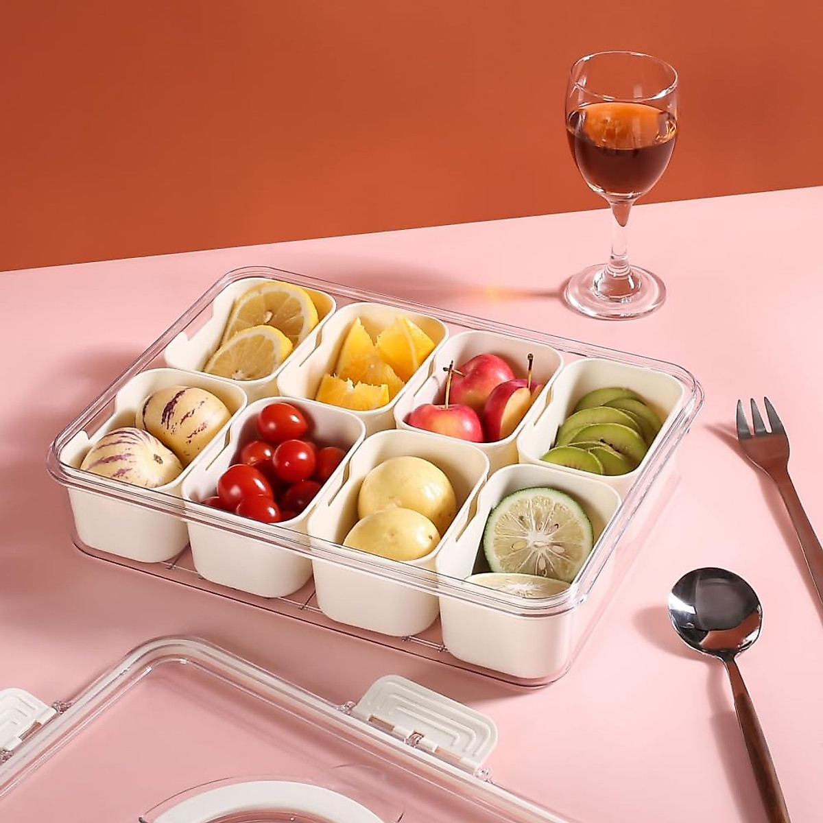 Snack Box Snackle Container Containers Organizer Divided Serving Tray Bag Accessories Vegetable Food Storage Ice Chilled Compartment Snackbox Caddy Fridge Salad Bar Adult Nut Snackable Toppings