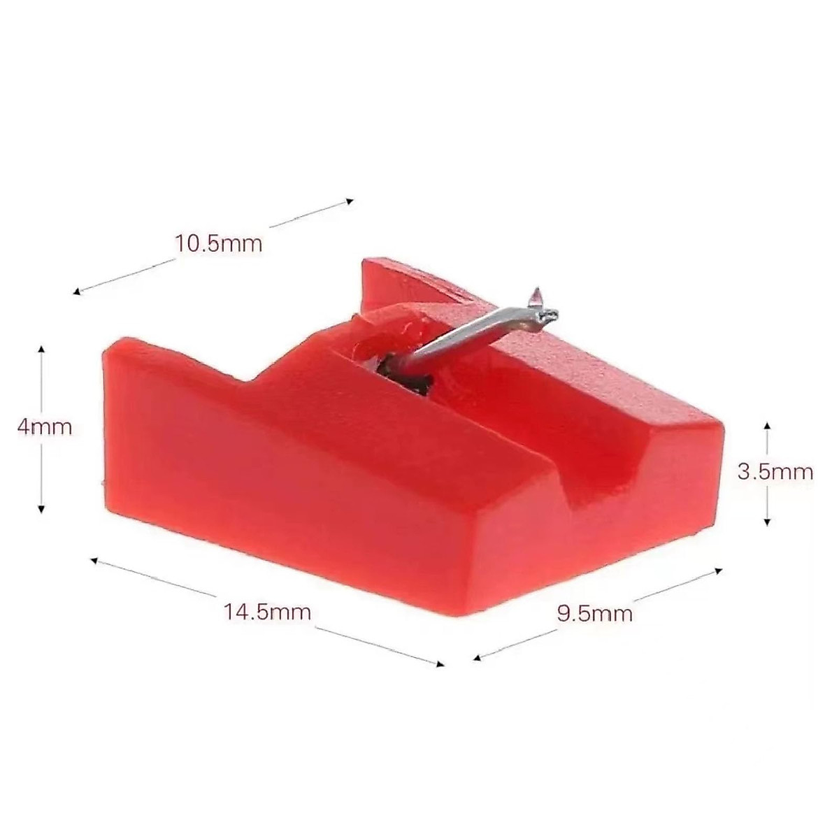 Turntable Needle Record Player Stylus Replacement for ION ICT04RS - IONTTUSB10, ITTCD10, LPDock, LP2CD, LP2Flash, IProfile and Profile Flash (Pack of 2) Red