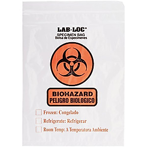 Biohazard Specimen Bags Ziploc 8x10 25/pkg
