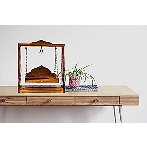 will and weaves Wooden krishna Swing/Jhula handmade ladoo gopal jhula or krishna swing janamashtmi jhula brown color, ‎20 x 10 x 23 cm approx