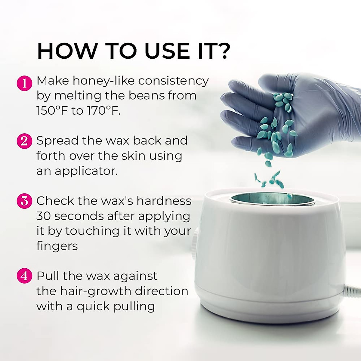 Natural Wax Hard Wax Beans - Professional Use 100% Organic - Hair Removal Wax Beads - Brazilian Waxing for All Body Parts - Large Refill Beads for Wax Warmer (32 oz)