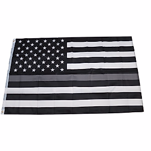 Thin Gray Silver Line Law Enforcement Correctional Corrections Guards Officers 3x5 Feet Flag by TrendyLuz Flags