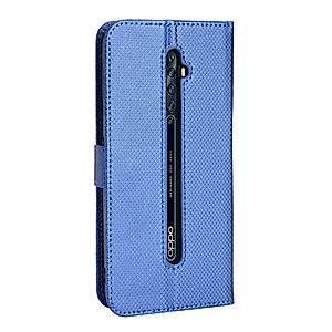 Elubugod Case for Oppo Reno2 Z Leather Case Cover,Case for Oppo Reno2 F Leather Case Cover,Case for Oppo Reno 2Z CPH1945 CPH1951 PCKM80 / Reno 2F CPH1989 Case PU Leather flip Cover Blue