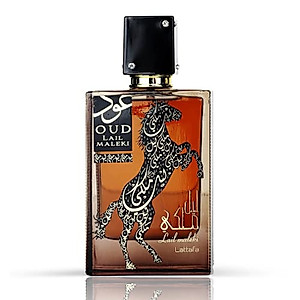 Lail Maleki EDP (Eau de Parfum) I Warm, fruity notes, spices and citrus with Flowers and Wood I Irresistible oriental perfume I Very Suitable for the evening or festive occasions I Wonderfully sensual perfume I by Lattafa Perfumes (Oud Lail Maleki - 100 M