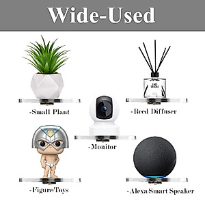 Z metnal Small Flationg Shelf, 4" Mini Clear Shelves, Arylic Shelves, Invisible Ledge Display Shelves for Smart Speaker, Action Figures, Storage & Decoration, Wall Mounted, Clear, 5 Pcs