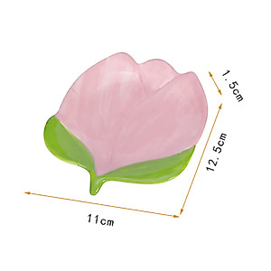 WAIT FLY Lovely Tulip Ceramic Spoon Rest Spoon Holder for Kitchen Counter/Stove Top Stable Utensil Rest-Tulip-1PCS