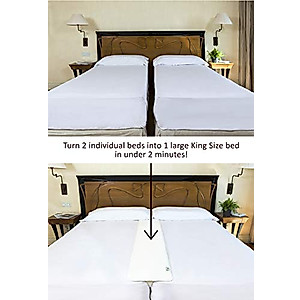 Insieme 12" Extra Wide Bed Bridge Twin to King Converter Kit – Use to Easily Combine 2 Twins to King or Plug Gap Between Split King Adjustable Mattresses. V-Shaped Wedge, Light, Thin & Strapless.