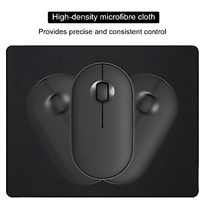 Cyanbone Small Mouse Pad 3 Pack, Mini Mouse Pads for Wireless Mouse and Laptop Computer, Portable Mousepad with Non-Slip Rubber Base & Waterproof Surface - Black -5.5 x 7 in